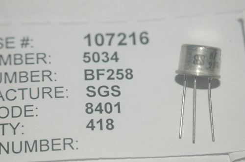 SGS BF258 Transistor 3-Pin Through Hole Part New Lot Quantity-10 | eBay
