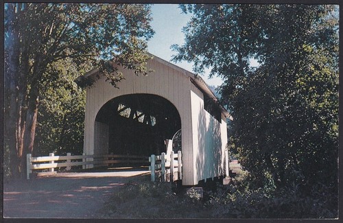 BRC0009 USA, Harris Covered Bridge Postcard, Mary’s River near Wren ...