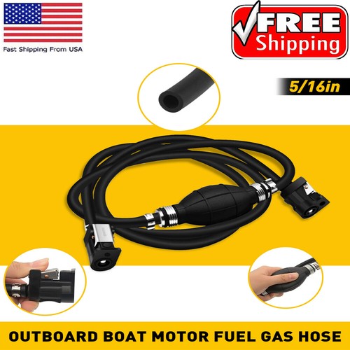 5/16" Marine Outboard Motor Gas/Fuel Hose Line Assembly Oil Tube Tank ...
