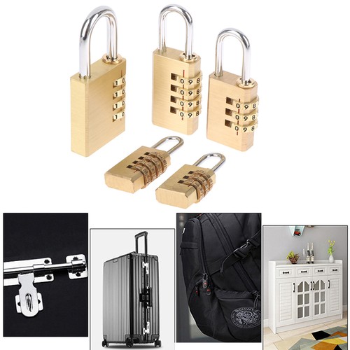 Brass Mini 3/4 Digits Number Code Lock Combination Padlock For ...