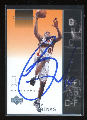 2002-03 Upper Deck GILBERT ARENAS Signed Card autograph AUTO WARRIORS ...
