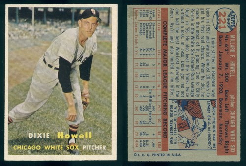 (47403) 1957 Topps 221 Dixie Howell White Sox-NM | eBay