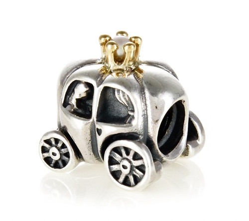 AUTHENTIC PANDORA #790598P ROYAL CARRIAGE BEAD 2 TONE SILVER GOLD PEARL ...