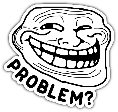 Internet Troll Face Trollface Trolling Problem Bumper Vinyl Sticker ...