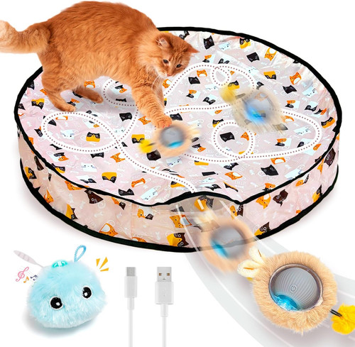Interactive Cat Toys Ball Rechargeable Smart Automatic for Indoor Cats ...