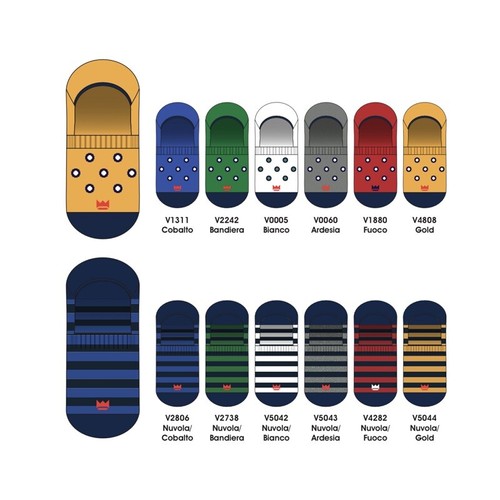 Men's Red Ankle Socks With Dots And Stripes In Various Colors Made In ...