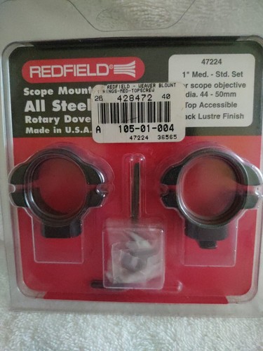 Redfield 47230 All Steel Rotary 1” Medium Dovetail Scope Mount Rings ...