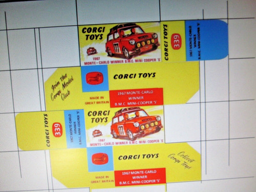 REPRO REPLICA BOX FOR CORGI MONTE CARLO MINI COOPER S. | eBay