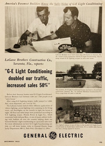 1955 AD.(N20)~LAGASSE BROS. CONSTRUCTION CO. SARASOTA, FLA. USE G-E ...