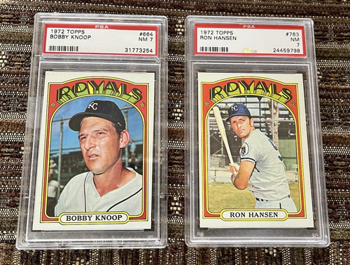 Topps 1972 High Number PSA 7 Royals Ron Hansen Bobby Knoop Baseball ...