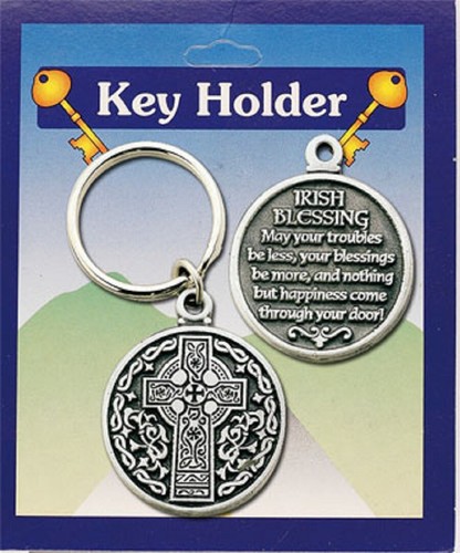 St Patricks Key Ring Solid Pewter Celtic Cross Key Holder Irish ...