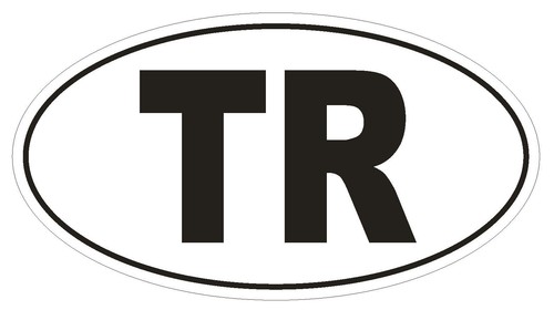 TR Turkey Country Code Oval Bumper Sticker or Helmet Sticker D1024 | eBay