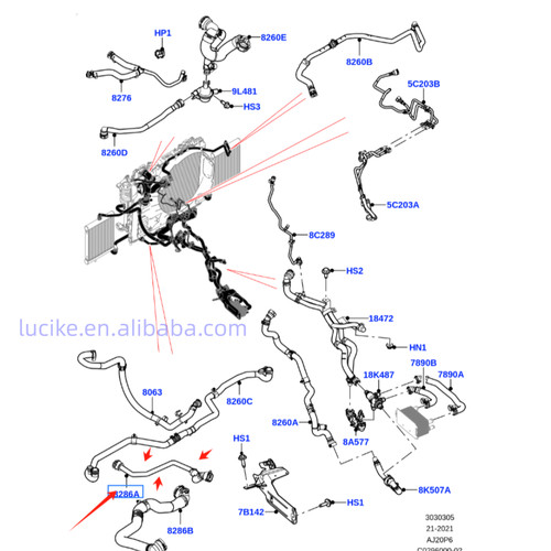 Suitable for Land Rover 13-14 Range Rover Sport radiator bottom hose ...