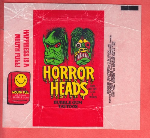 1972 DONRUSS HORROR HEADS WAX WRAPPER | eBay