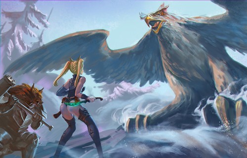 Anime yangmie mieyi girls twintails blonde birds Playmat Game Mat Desk ...