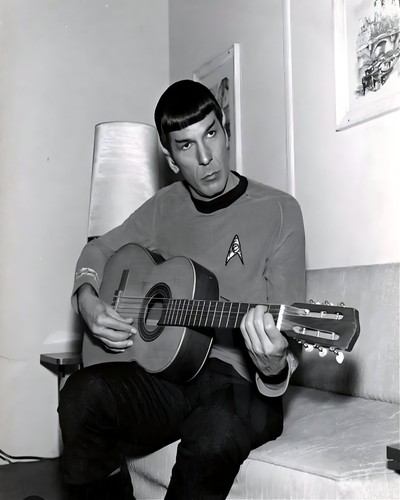 Mr. Spock Playing Guitar Star Trek Nimoy 8 x 10 Photograph Print Photo ...