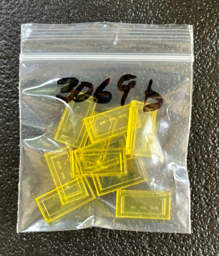 LEGO PN 3069 - Tile 1 x 2 with Groove - Trans Yellow - 10 Pieces - New ...