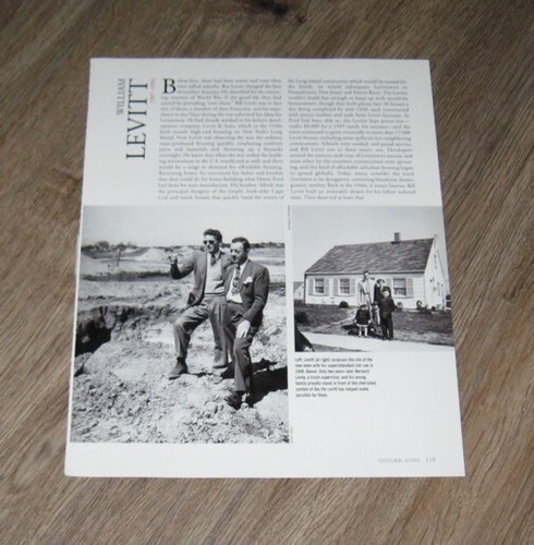 PEOPLE WHO CHANGED THE WORLD William Levitt original ONE page PHOTO ...