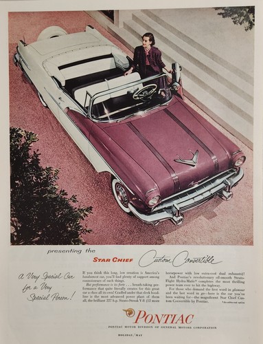 1956 Print Ad The '56 Pontiac Star Chief Custom Convertible Two-Tone ...