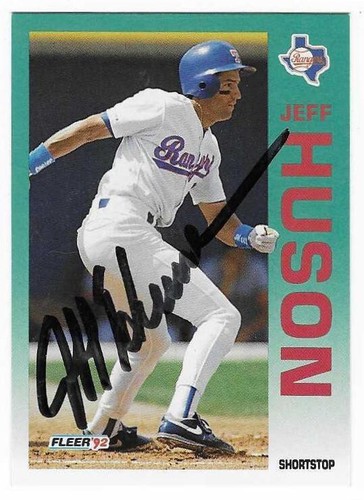 JEFF HUSON 1992 FLEER AUTOGRAPHED SIGNED # 308 TEXAS RANGERS | eBay