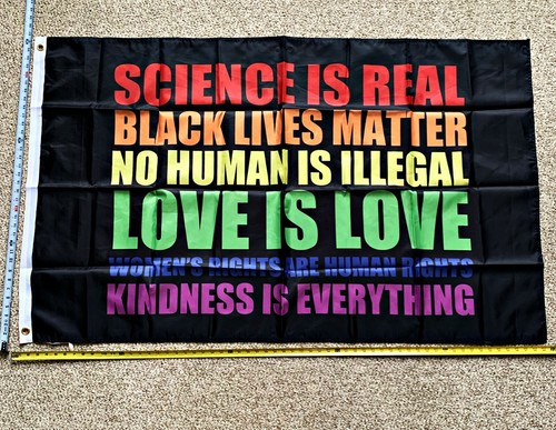 Black Lives Matter Flag FREE SHIPPING Science Is Real LGBTQ USA Sign ...