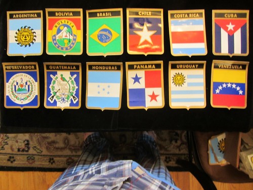 COSTA RICA NOS shield shaped sticker authentic 70s item 4-3/4"x6-1/8 ...