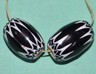 Venetian Black White Glass Italian Drawn Cane Chevron Beads Made In ...