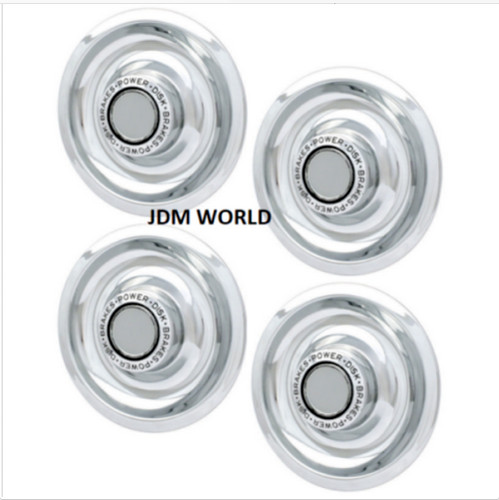 4 pc CHROME CHEVY GM Rally Wheel Center Hub Caps Disc Brake Rim Covers ...