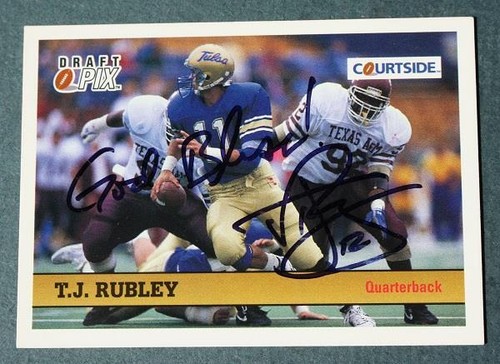 Los Angeles Rams T.J. Rubley Signed Autographed 1992 Courtside Football ...