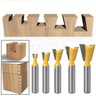 5pcs/set 1/2 inch shank Dovetail Router Bit Cutter wood working tool | eBay