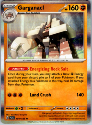 Pokemon - Garganacl 104/182 Holo Rare - Paradox Rift - NM/M | eBay