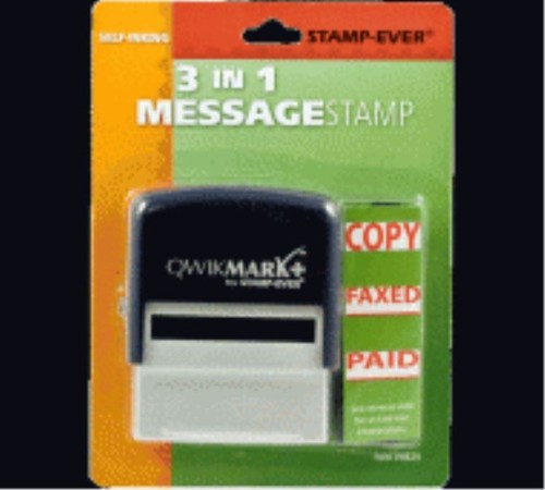 Qwikmark 3 in 1 Message Rubber Stamp Self Inking COPY or FAXED or PAID ...