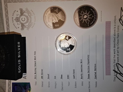 Chive Rare Coin Bill Murray Conch Republic .999 Silver 1 Oz Coin w/ COA ...