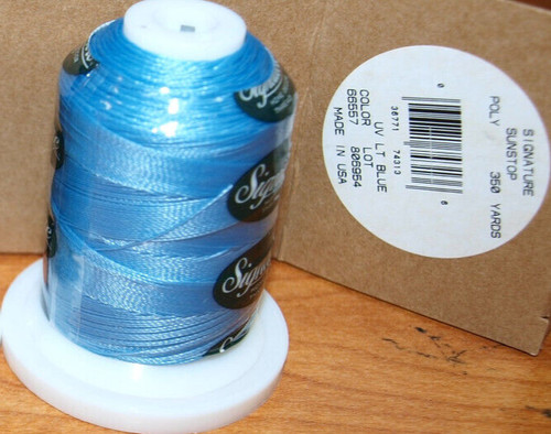 Prewound sunstop polyester thread size 69 ( 1 spool of 1 ounce ) color lt, blue | eBay