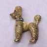Monet Retro 60's Golden Poodle Pin Ruby Red Eyes, signed /locking clasp ...