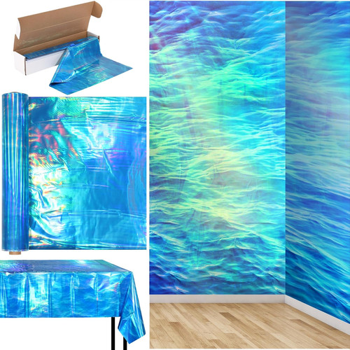 1 Roll 1200" X 54" Iridescent under the Sea Tablecloth Ocean Wave ...