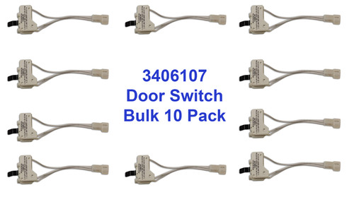 3406107 Dryer Door Switch Whirlpool Kenmore Sears Maytag Roper 10 PACK ...