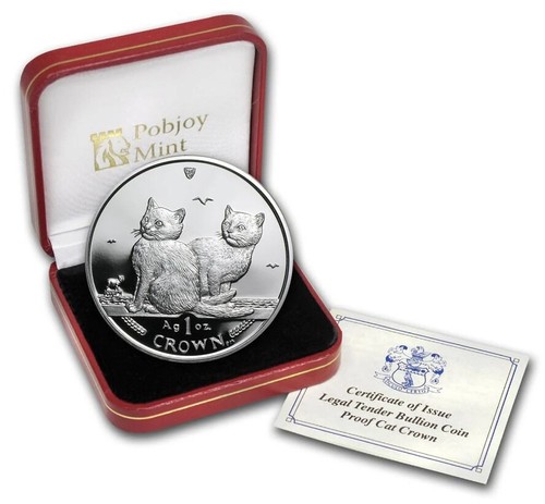 2003 of Man Isle Of Man Balinese Cat W/CASE 1 Crown 1 oz PROOF Silver ...