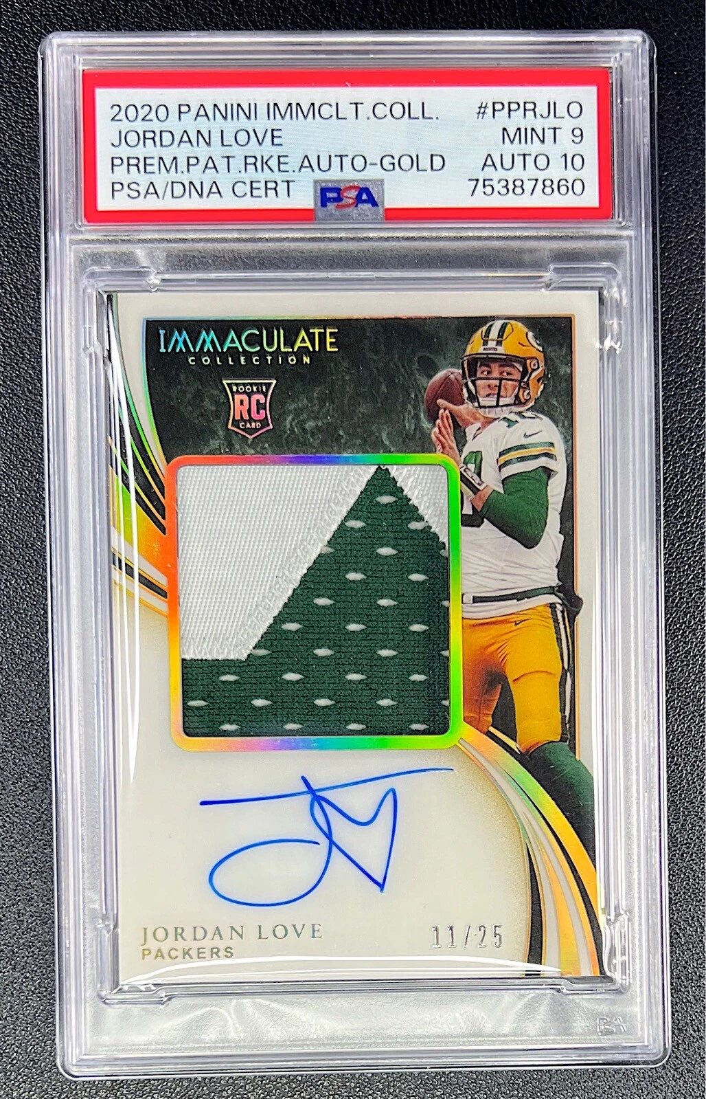 Jordan Love 2020 Immaculate #PPR-JLO Premium Patch Rookie Autographs ...