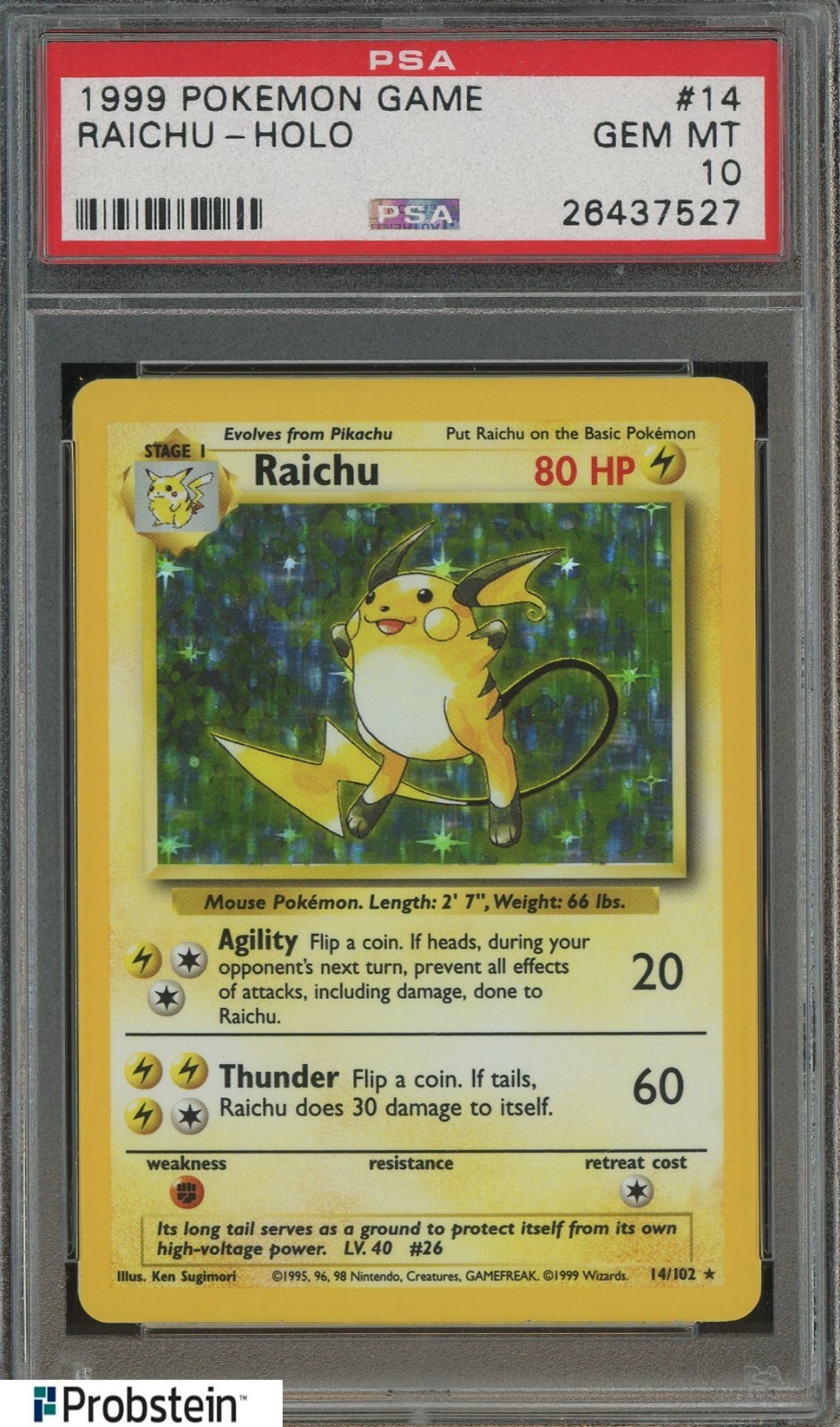 Raichu 1999 Pokemon Game #14 Unlimited Holo Price Guide - Sports Card ...