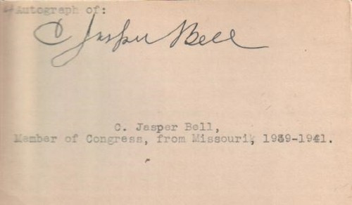 C. Jasper Bell Autographed Index Card Former Missouri Politician D.78 ...