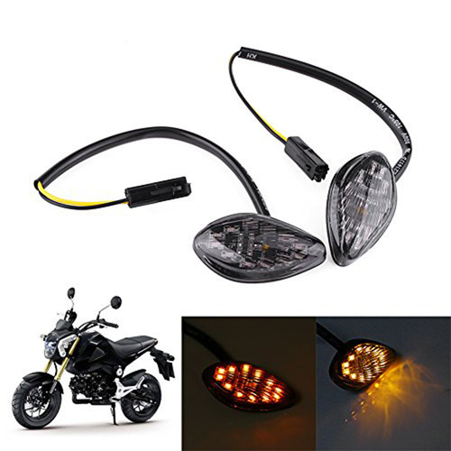 2Pcs Flush LED Turn Signal Lights Blinkers Fit 2014-2019 Honda Grom 125 ...