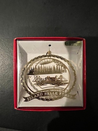 Island Belle Ferry Ornament boat, metal, cut away, Christmas Ohio West ...