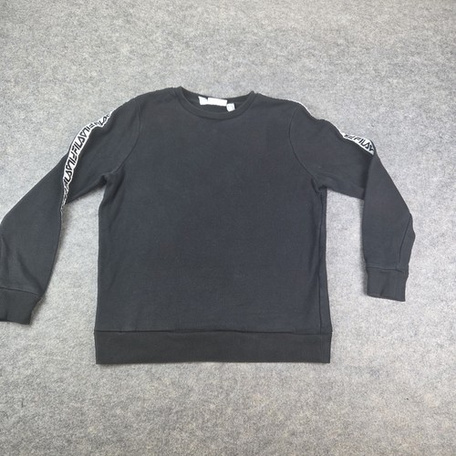 FILA Pullover Sweatshirt Womens Size 16 Black Spell Out Long Sleeve ...
