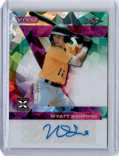 2024 Leaf Vivid White Crystal Wyatt Sanford Auto 6/6 (B82) Pirates | eBay