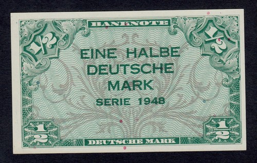 GERMANY FEDERAL REPUBLIC 1/2 DEUTSCHE MARK 1948 PICK # 1a AU. | eBay