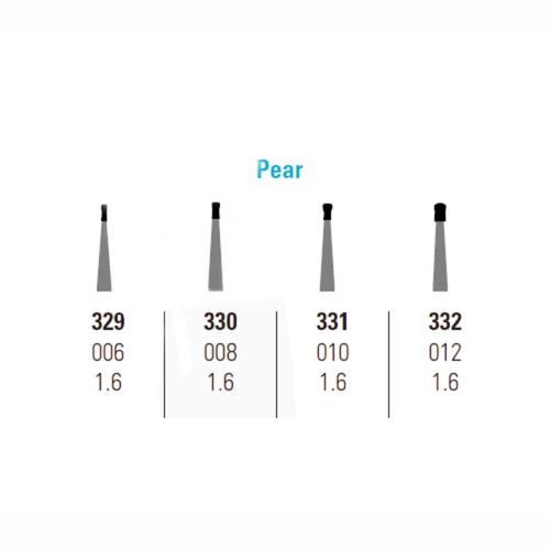 Friction Grip #330 Pear Shaped Carbide Bur Pack 50 Dental Burs | eBay