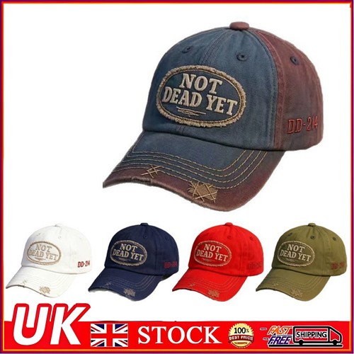 Cotton Distressed Embroidered Cap - NOT DEAD YET & DD-214 Veteran's ...