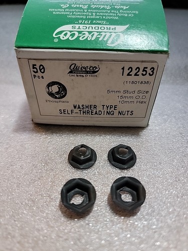 Auveco 12253 5 mm, 15 mm OD, 10 mm Hex Washer Type Self-Threading Nuts; Qty 50 | eBay