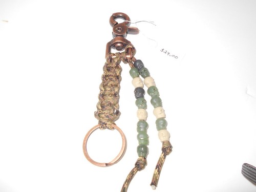 copper key chain with solid copper bolt-snap and key ring, camouflage ...